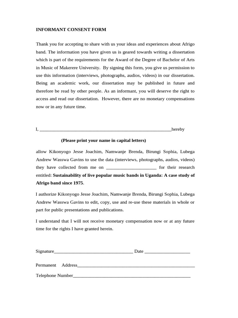Informant Consent for Dissertation Use | PDF