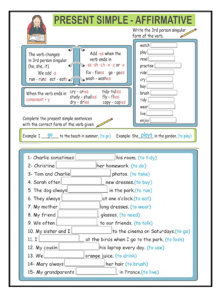 Present Simple Affirmative Exercise | PDF