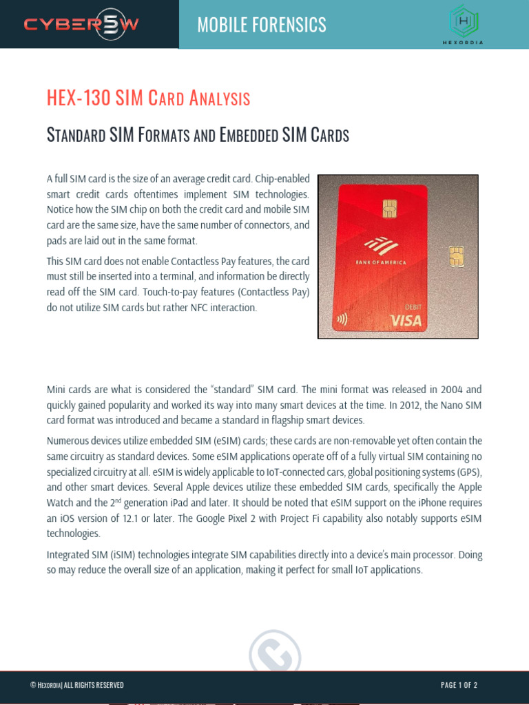 SIM Card Formats and Applications | PDF