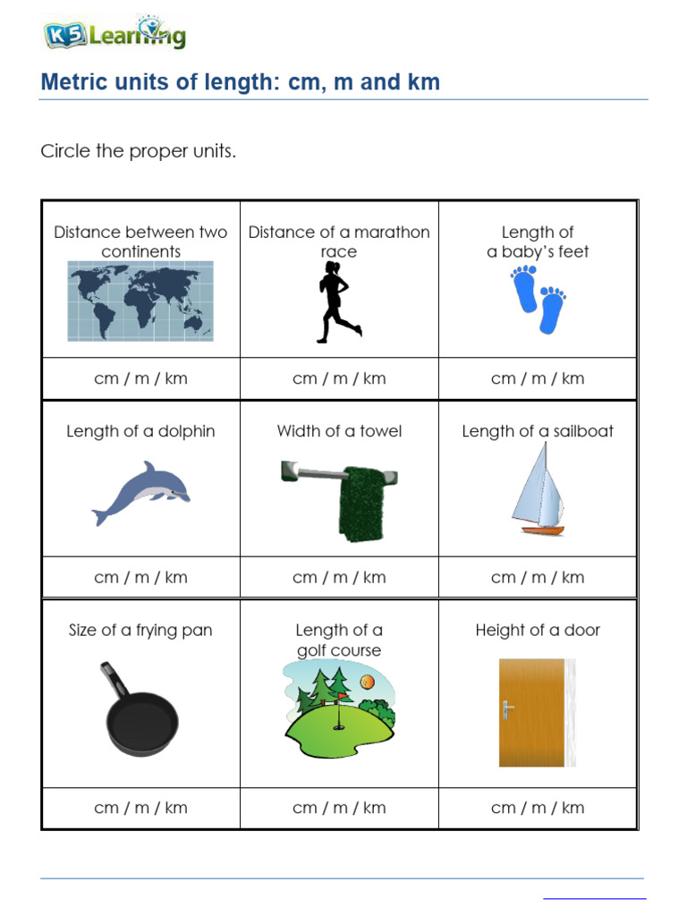 Metric Units of Length - CM, M and KM | PDF