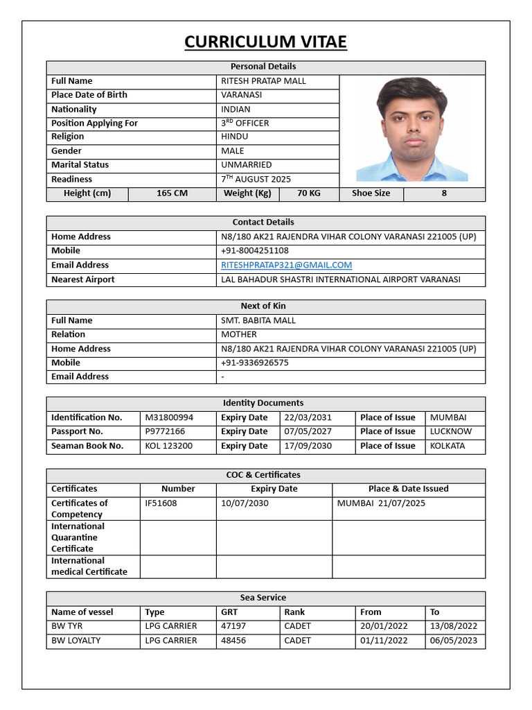 Resume Ritesh Pratap Mall | PDF