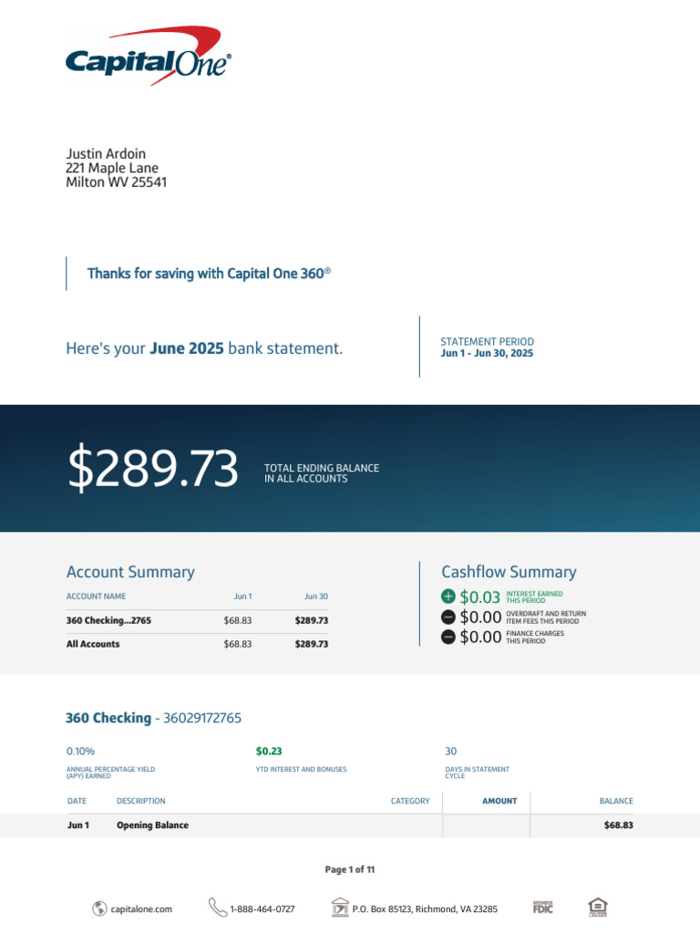 Bank Statement | PDF | Debit Card | Overdraft