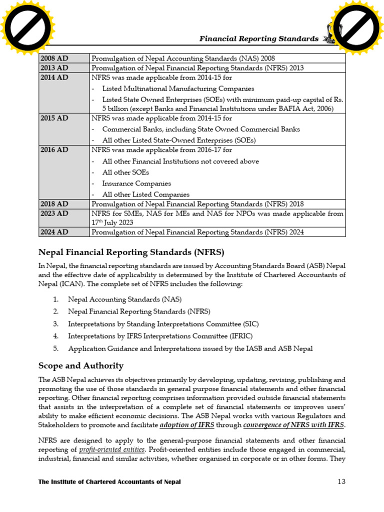 Nepal Financial Reporting Standards Overview | PDF | International ...