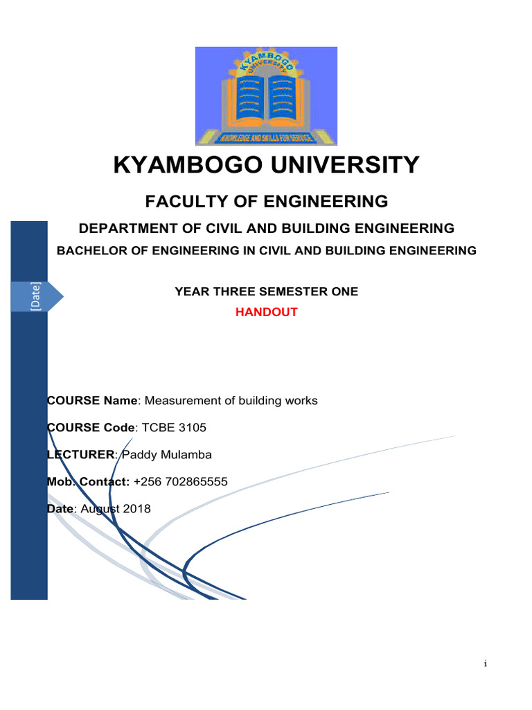 Measurement of Building Works Overview | PDF | Specification (Technical ...