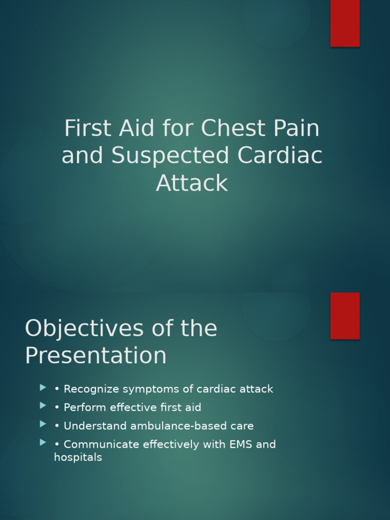 First Aid Cardiac Attack Presentation | PDF | Heart | Cardiopulmonary ...