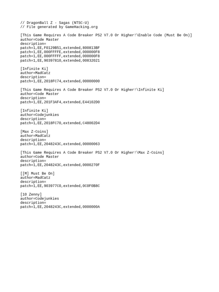 DragonBall Z - Sagas - Pnach | PDF