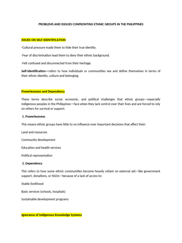 Issues Facing Ethnic Groups in the Philippines | PDF | Knowledge | Poverty