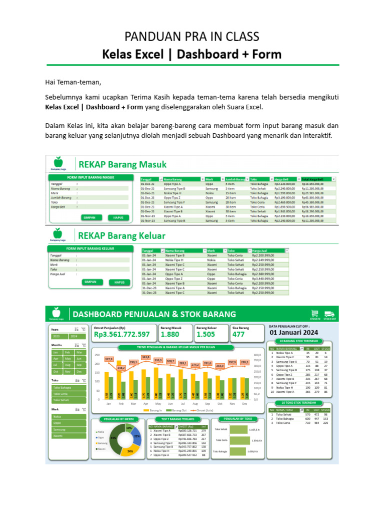 Panduan Pra in Class - Dashboard+Form | PDF