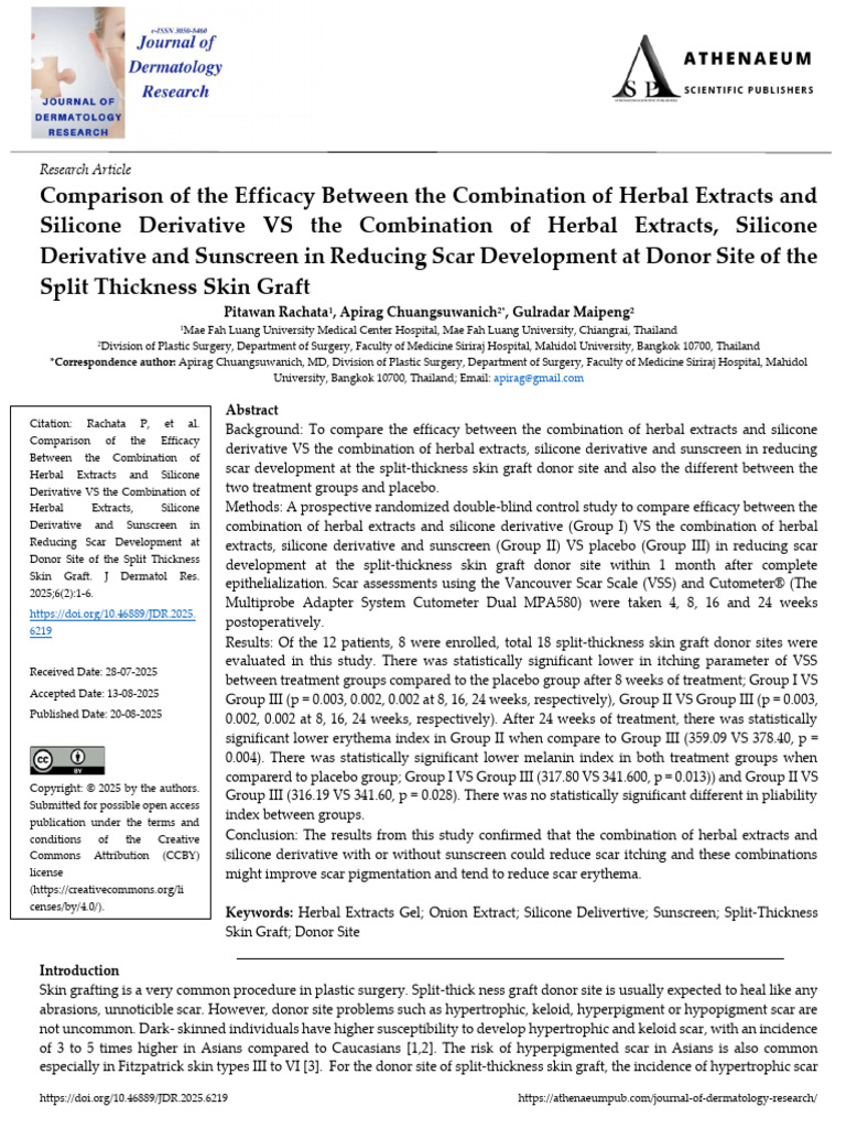 Comparison of The Efficacy Between The Combination of Herbal Extracts ...