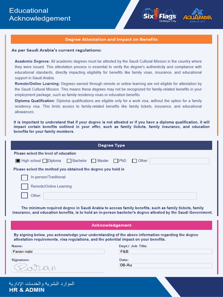 Educational Acknowledgement - SFQC AQC | PDF | Academic Degree | Diploma