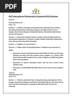 IMO Class 7 Syllabus Overview (2025) | PDF