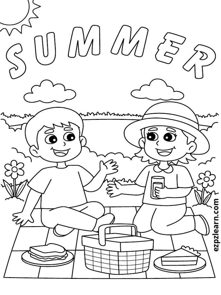 Summer Coloring Page 1 | PDF