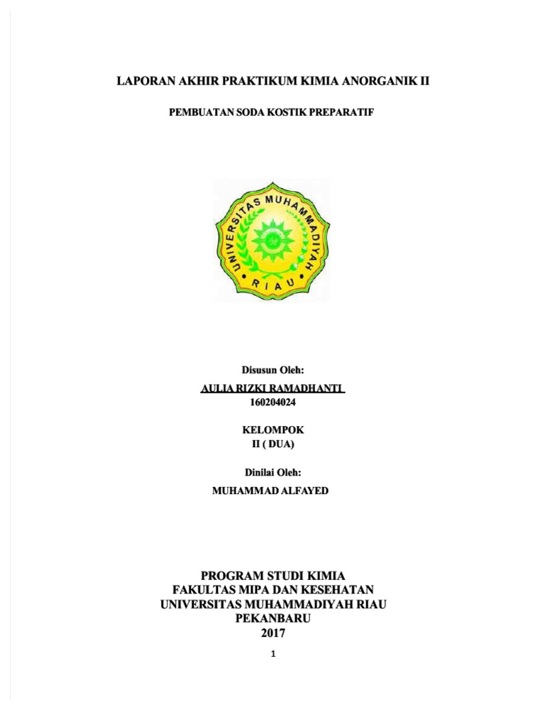 PDF Laporan Akhir Percobaan Soda Kostik Compress | PDF