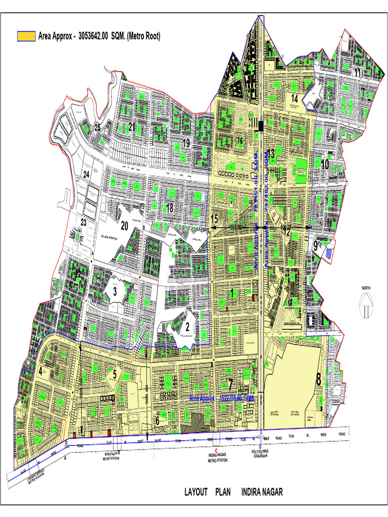 Layout Plan Indira Nagar LUcknow | PDF
