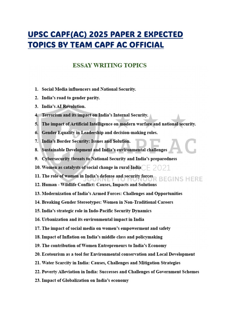 CAPF's Role in Nation Building | PDF | Indian Independence Movement ...