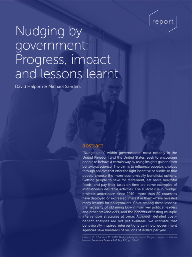 Government Nudge Theory Insights | PDF | Electronic Cigarette | Knowledge
