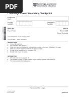 April 2021 Year 9 English Checkpoint Paper | PDF