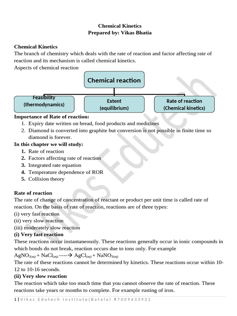 First Order Reaction Characteristics | PDF | Reaction Rate | Chemical ...