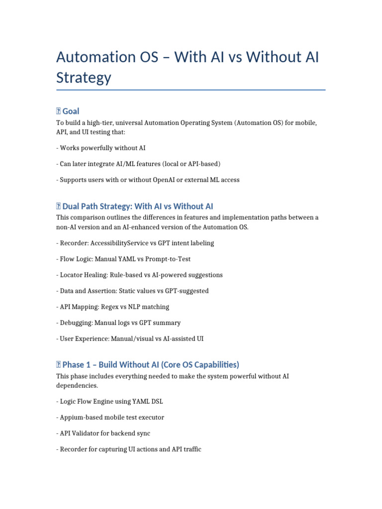 Automation OS: AI vs Non-AI Strategies | PDF | Artificial Intelligence ...