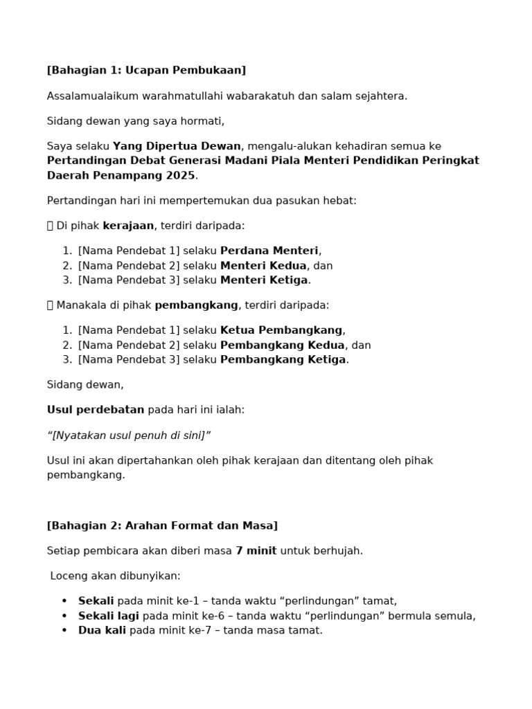 Skrip Debat | PDF