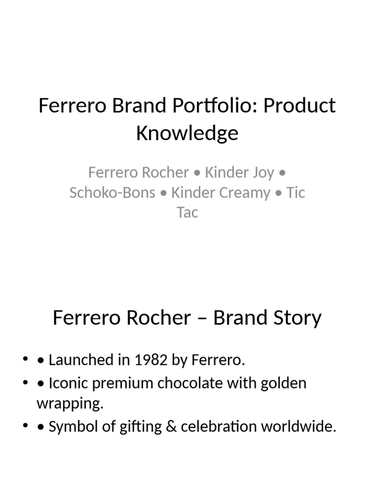 Ferrero Brand Product Portfolio Overview | PDF
