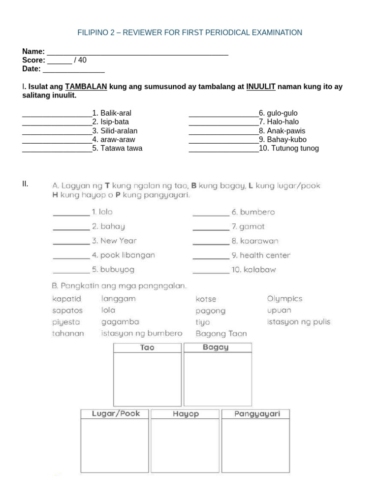 Grade 2 Reviewer - 105403 | PDF
