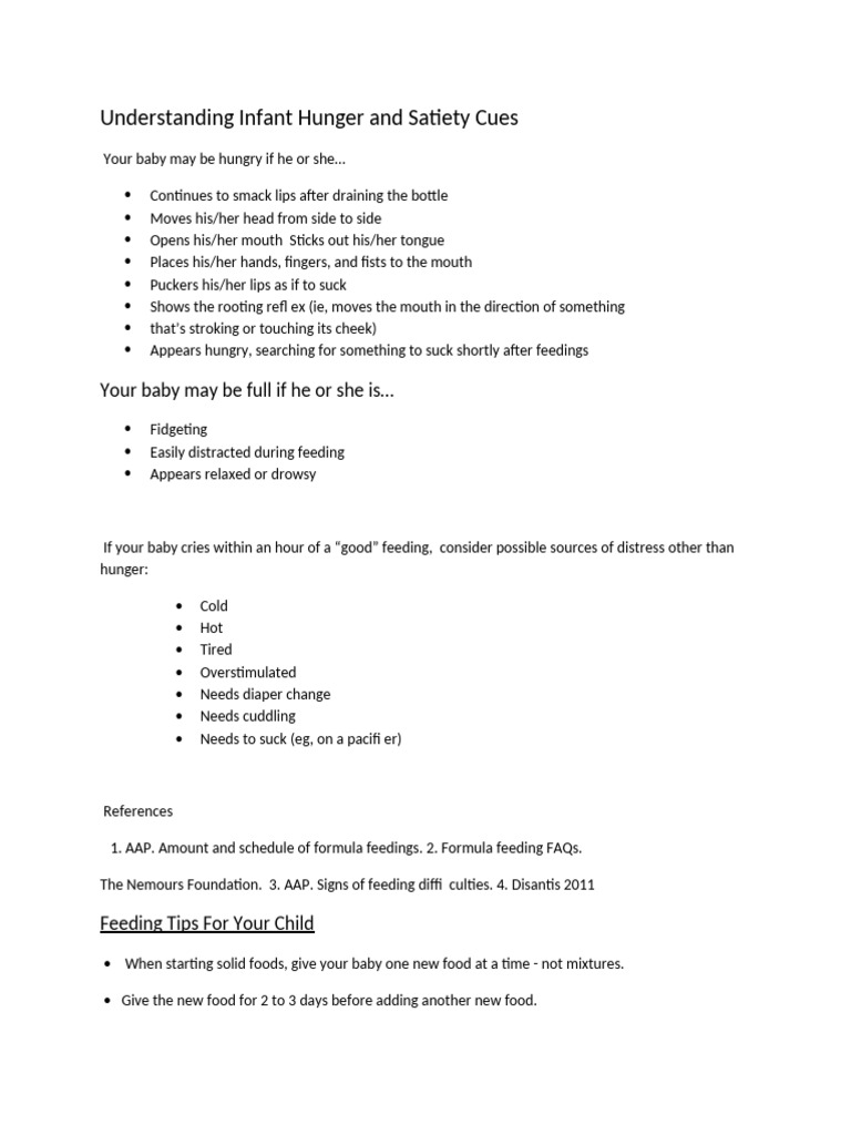 Infant Hunger and Feeding Cues Guide | PDF | Allergy | Food Allergy