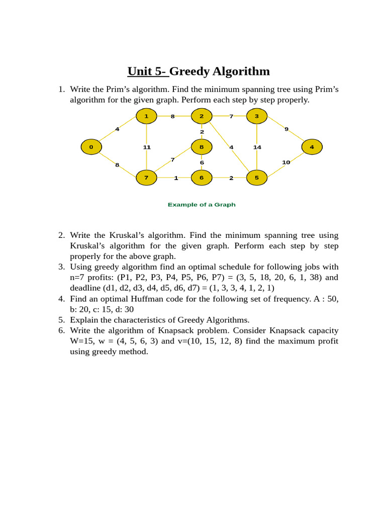 Assignment Questions ADA Unit5 | PDF