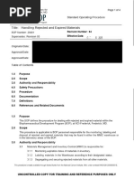 In-Process Rejection Handling SOP | PDF