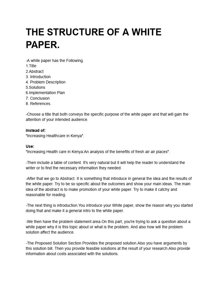 Structure of a White Paper Guide | PDF