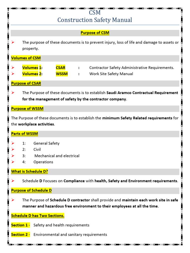 CSM & Nebosh Short Notes | PDF | Occupational Safety And Health ...