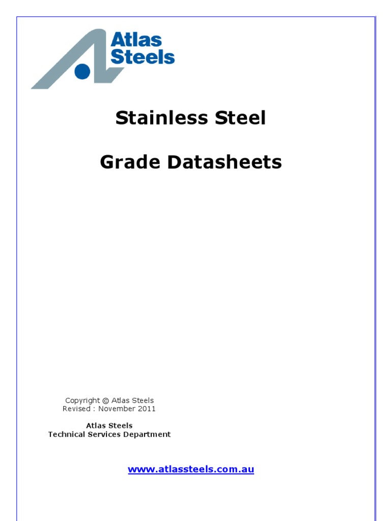 Atlas Stainless Steel Data Sheets | PDF | Stainless Steel | Heat Treating