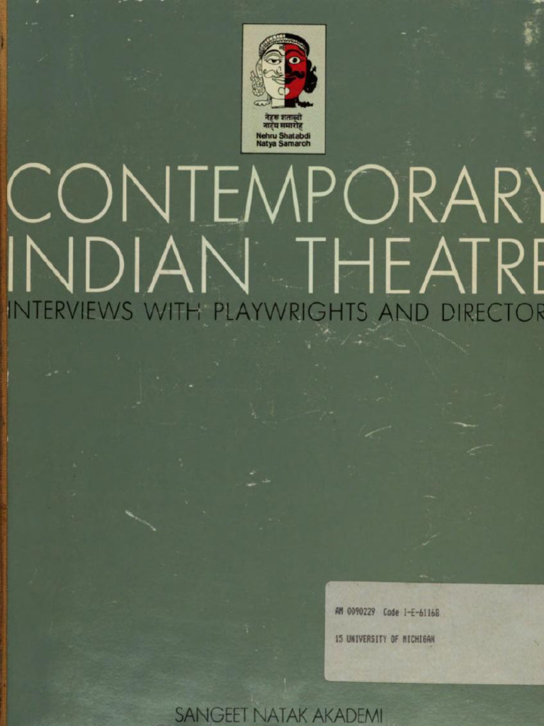 Contemporary Indian Theatre Interviews With Playwrights and Directors ...