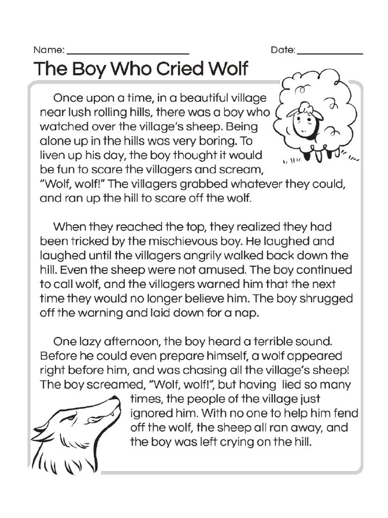 01 - The Boy Who Cried Wolf Story Map | PDF