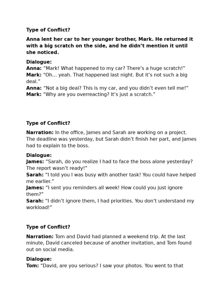 Adult Conversation Lesson Plan - Relationships and Conflict | PDF