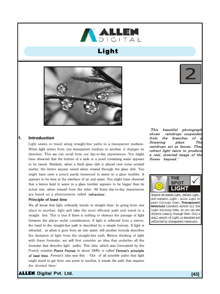 02_Light | PDF | Refractive Index | Refraction