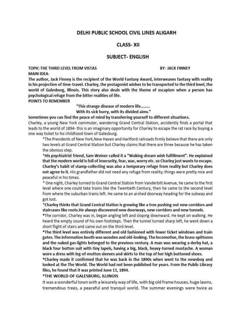 Exploring Time Travel in "The Third Level" | PDF