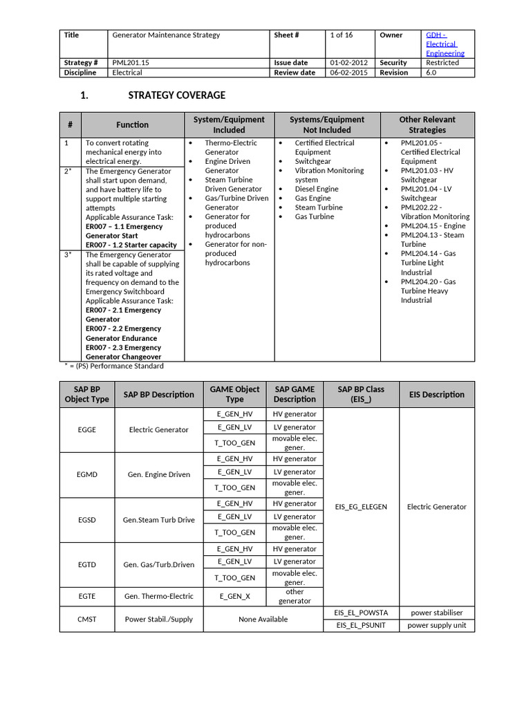 Generator Monthly Maintenance Checklist | PDF | Electric Generator ...