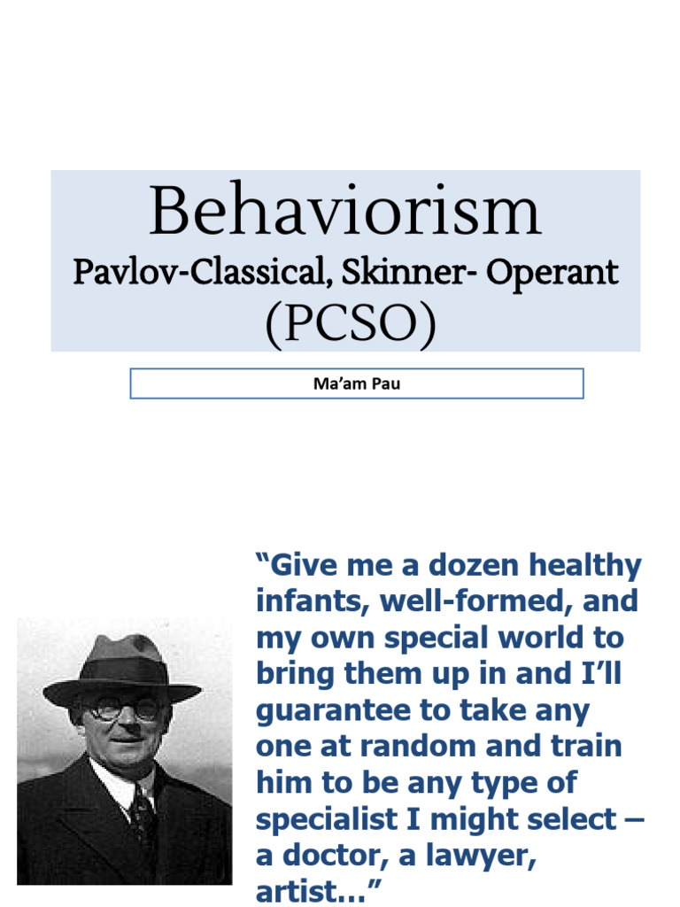 Conditioning Theories in Behaviorism | PDF | Classical Conditioning ...