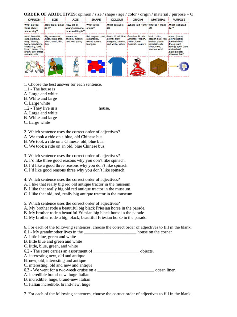 Order of Adjectives + Passive Voice | PDF | Chess Openings | Chess