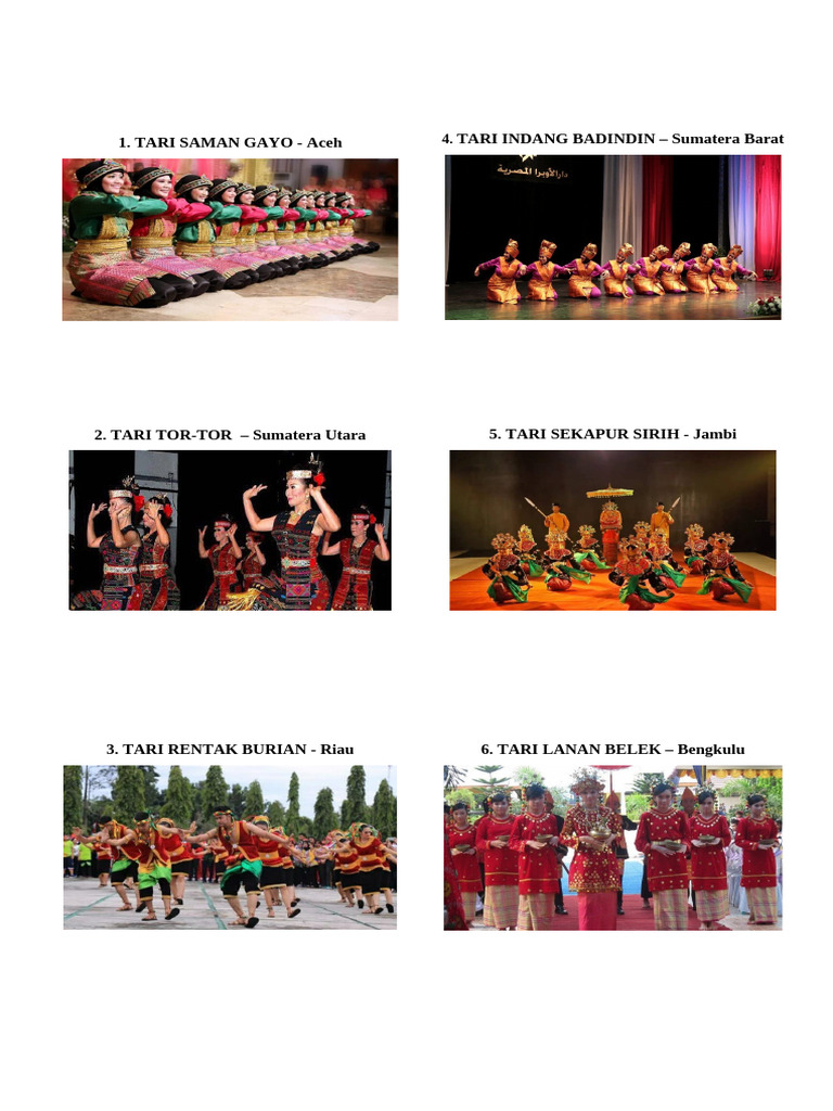 10 Tarian Daerah Di Indonesia 1 | PDF