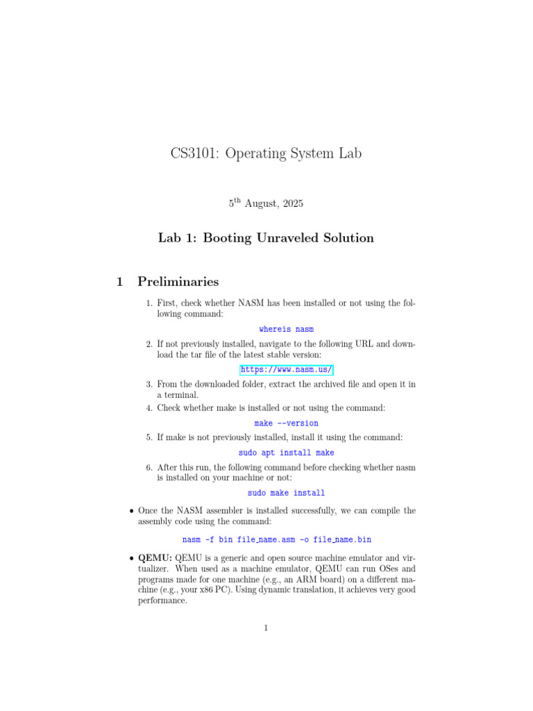 CS3101 Operating System Lab1 Solution | PDF | System Software ...