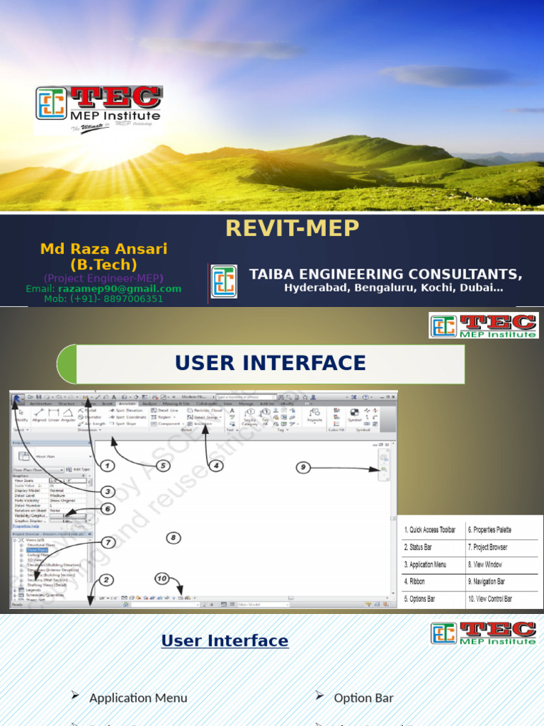 Revit MEP User Interface Guide | PDF