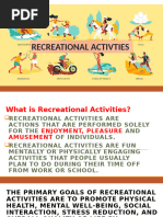 Types and Examples of Recreation Activities | PDF | Recreation | Sports