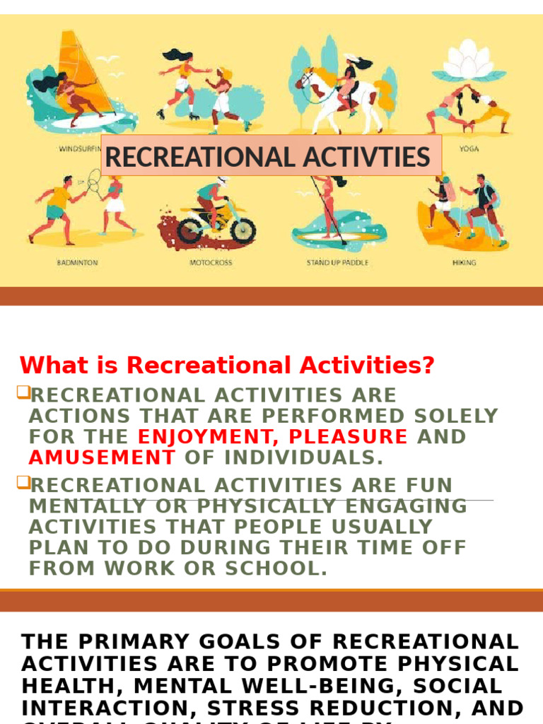 Overview of Recreational Activities | PDF | Recreation | Well Being