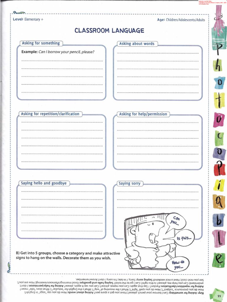 Classroom Language 2 | PDF