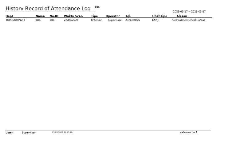 Attendance Log History Record | PDF