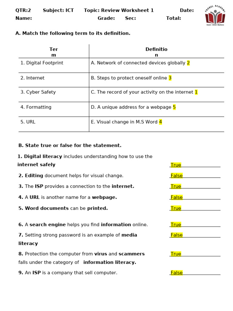 Digital Literacy and Cyber Safety Guide | PDF | Computer Virus ...