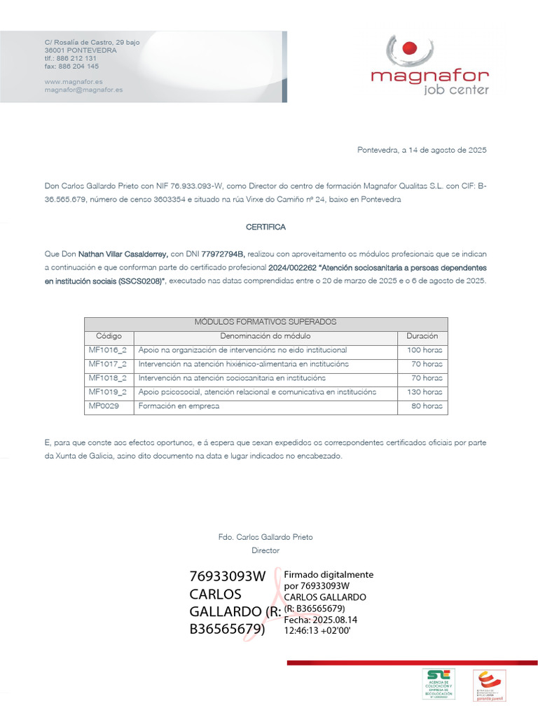 Certificado Nathan | PDF