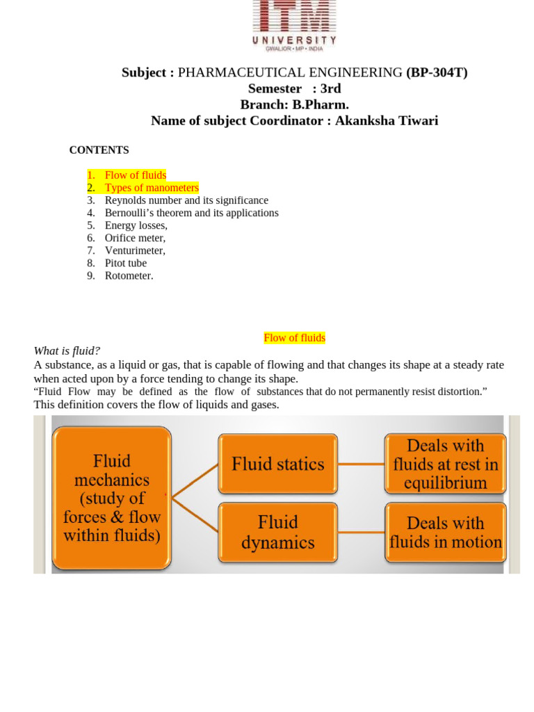 Flow of Fluids and Types of Monometers | PDF | Pressure Measurement ...
